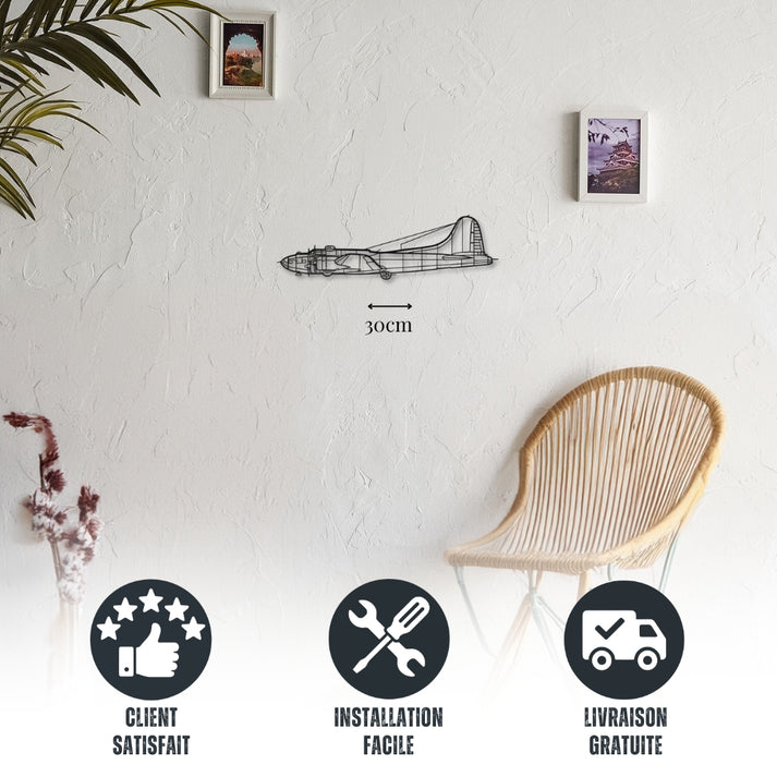 Décoration murale métal Avion (avion bombardier) – PrecisionMetal
